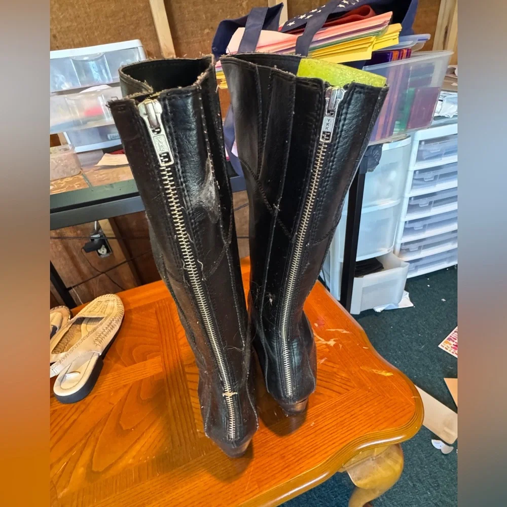 boc | Shoes | Boc Tall Black Leather Heeled Riding Boots | Poshmark
